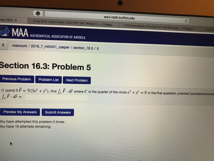 Solved ww2.math.buffalo.edu tion 16.3: 5 (1 Pt) If F? | Chegg.com