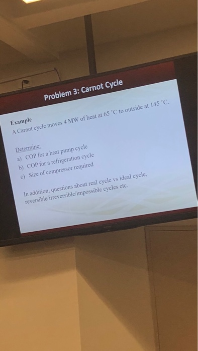 Solved Problem 3 Carnot Cycle Example A Carnot Cycle Moves Chegg