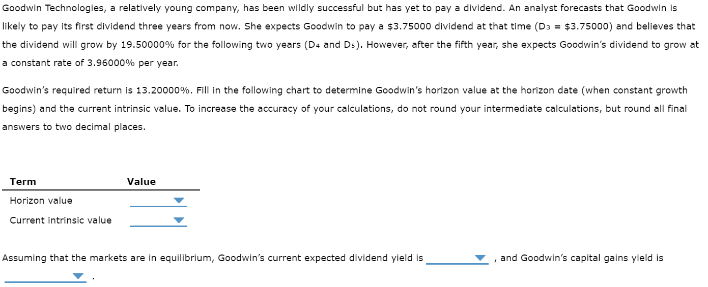 Solved Goodwin Technologies, a relatively young company, has | Chegg.com