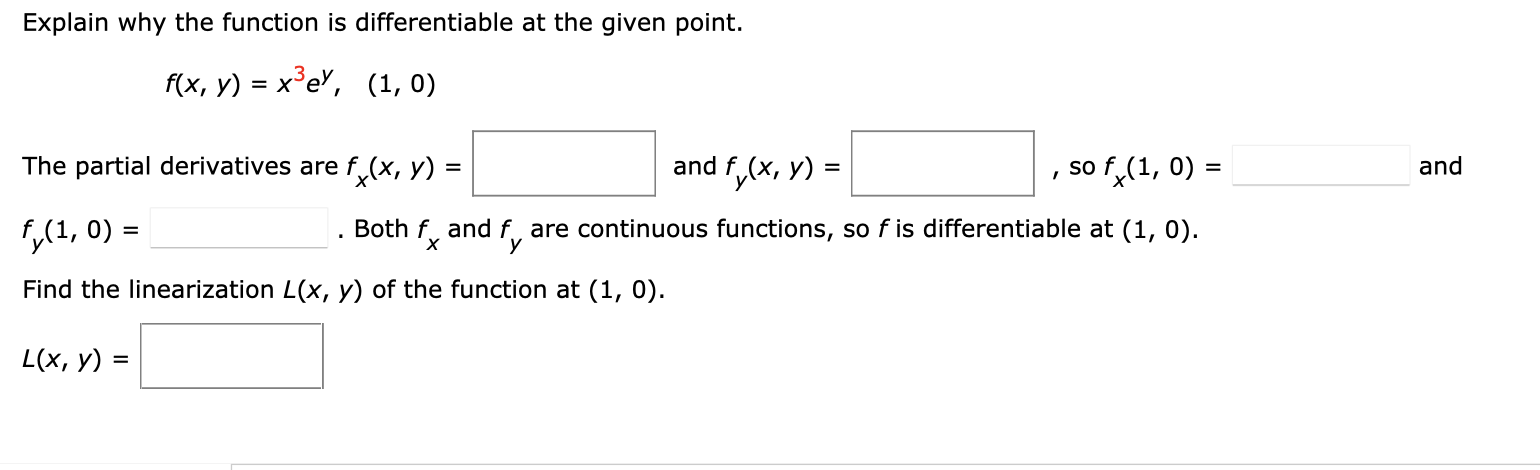 Solved Explain why the function is differentiable at the | Chegg.com