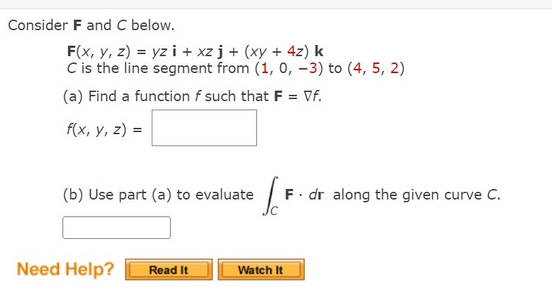 Solved Consider F and C below. F(x,y,z)=yzi+xzj+(xy+4z)k C | Chegg.com