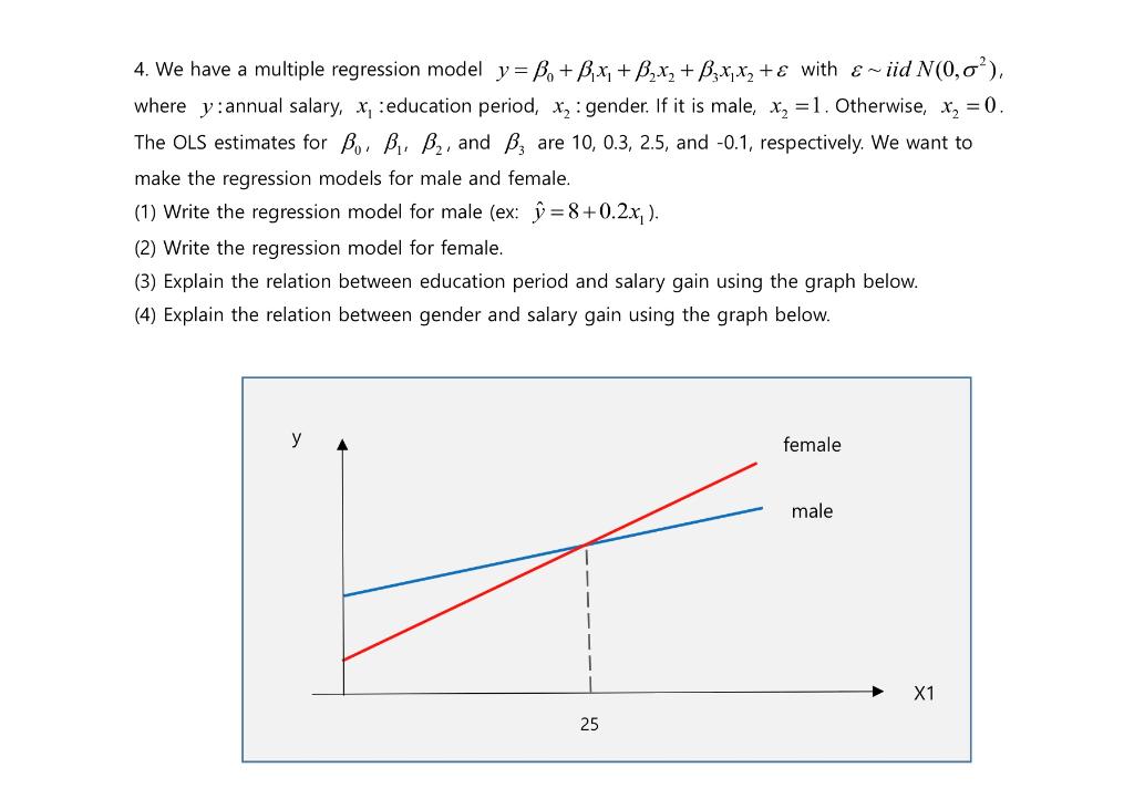 4. We have a multiple regression model | Chegg.com