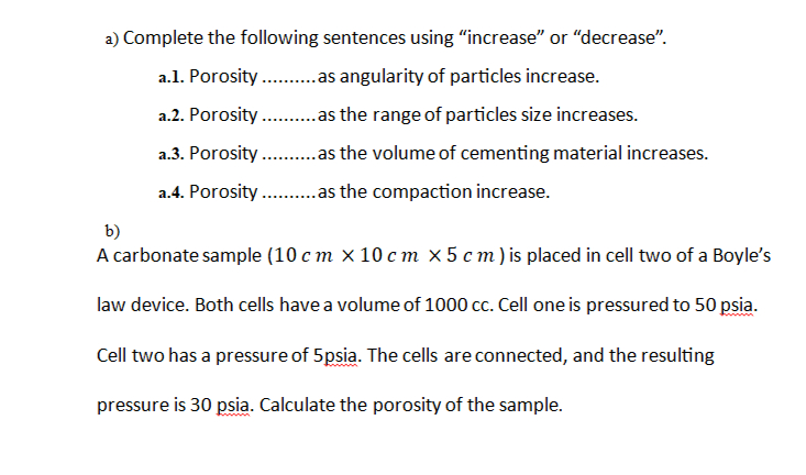 Solved a) ﻿Complete the following sentences using "increase" | Chegg.com