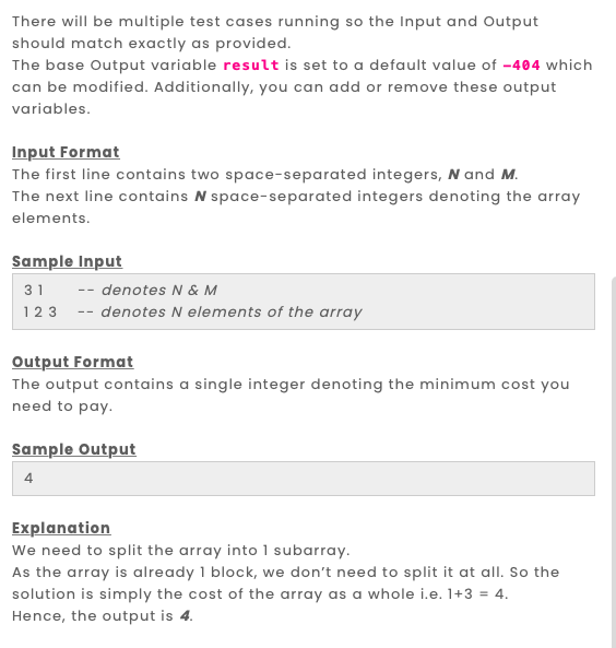 Queue Minimum Cost Of Contiguous Sub Arrays You Are 