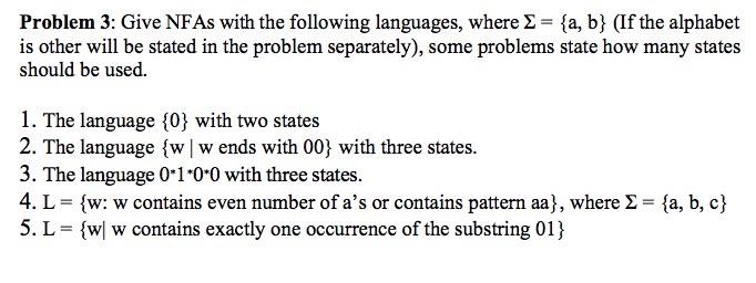 Solved Help with problem number 3Language 0*1*0*0 with three | Chegg.com