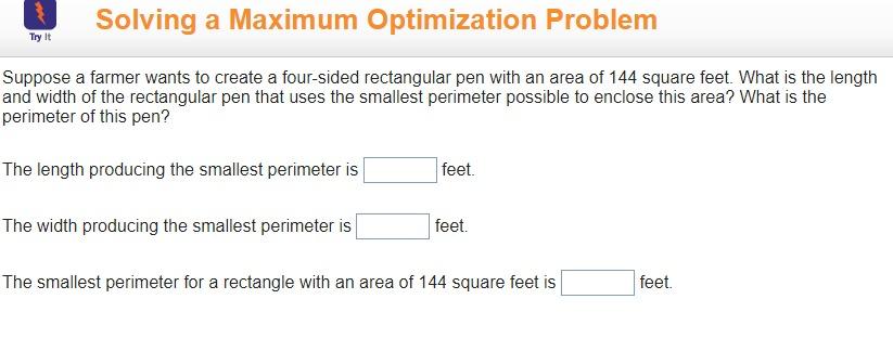 Solved All Solving a Maximum Optimization Problem Try It | Chegg.com