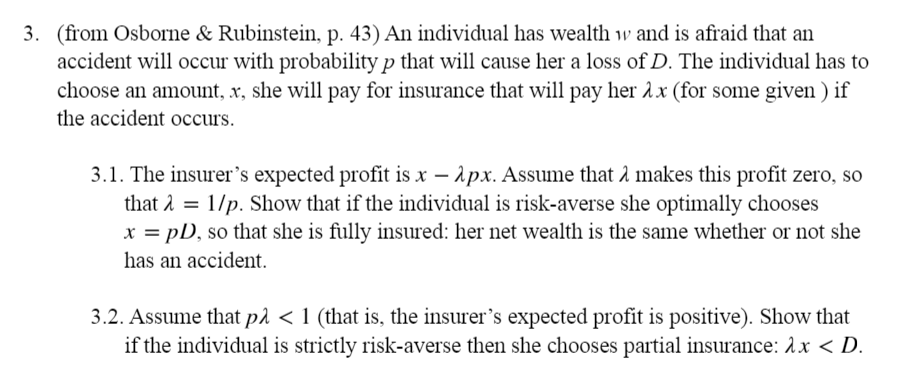 3. (from Osborne & Rubinstein, p. 43) An individual | Chegg.com