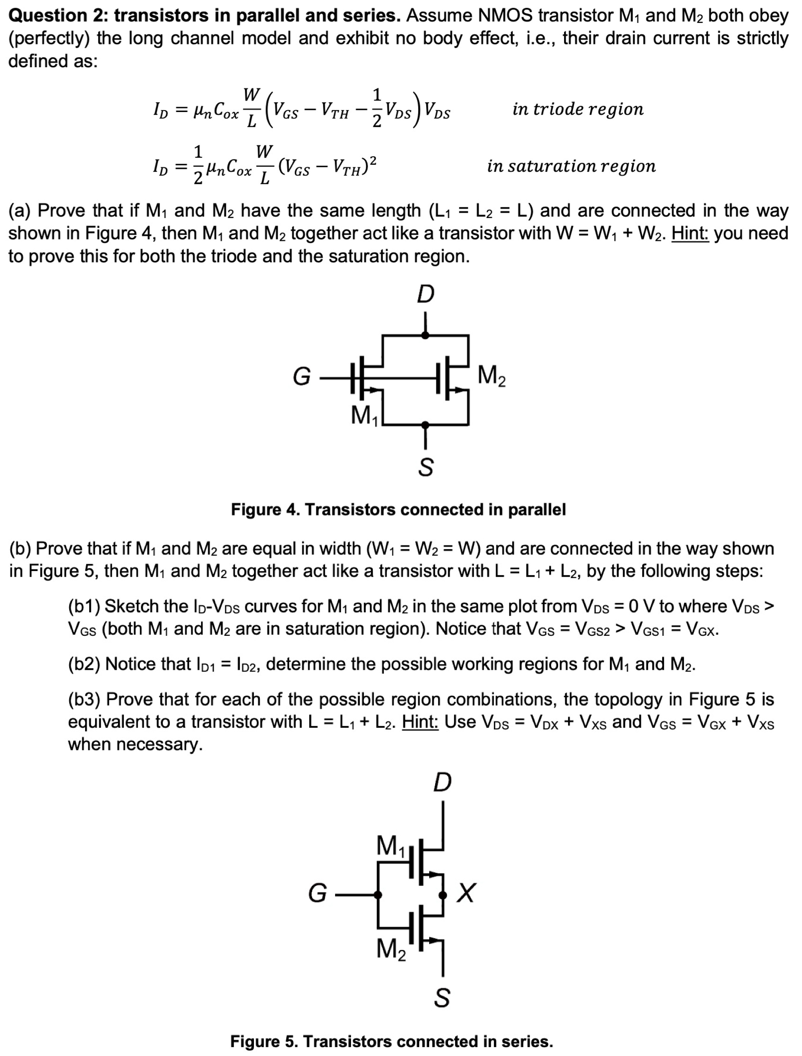 Question 2: transistors in ﻿parallel and series. | Chegg.com