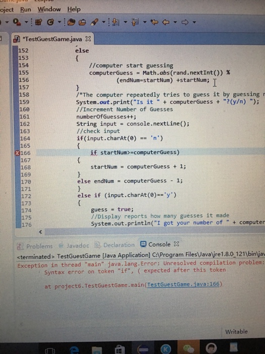 Solved else {//computer start guessing computerGuess = | Chegg.com