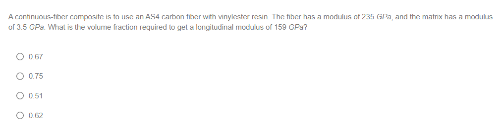 Solved A continuous-fiber composite is to use an AS4 carbon | Chegg.com