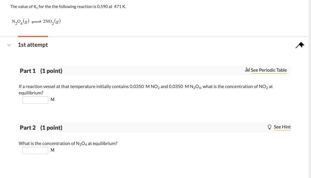 Solved The value of Kc for the the following reaction is | Chegg.com