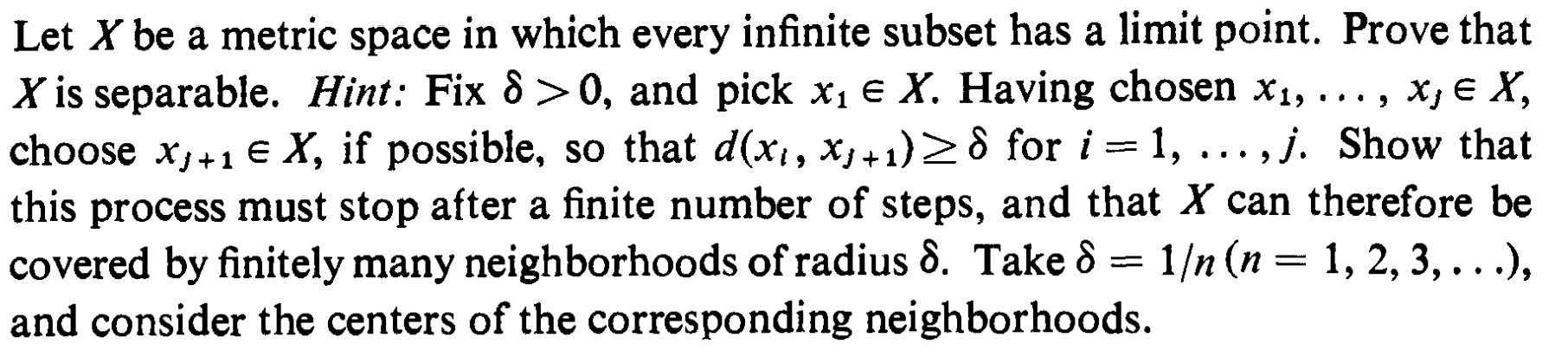 Solved Let X be a metric space in which every infinite | Chegg.com