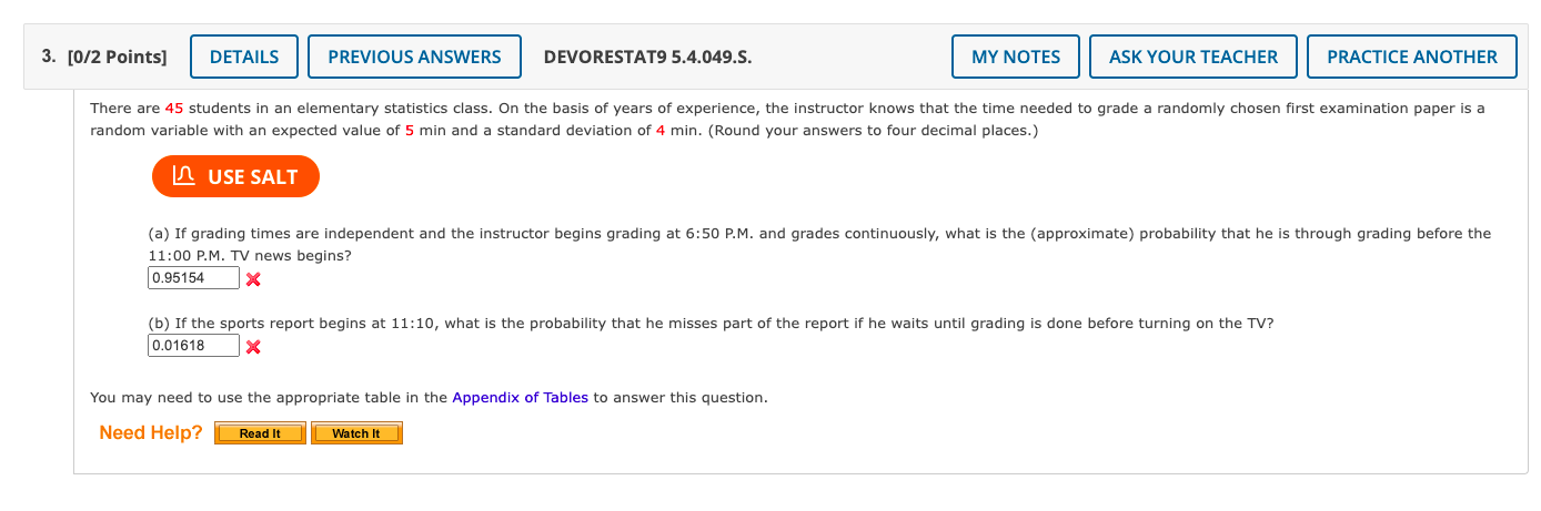 Solved 3. [0/2 points] DETAILS PREVIOUS ANSWERS DEVORESTAT9 | Chegg.com