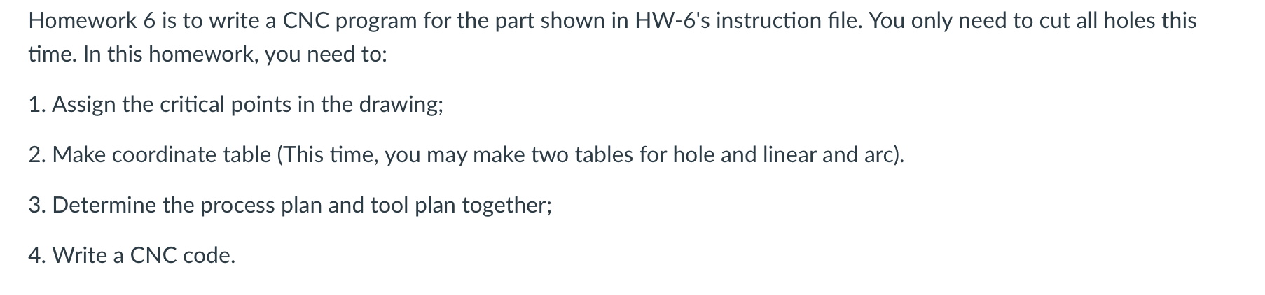 Homework 6 is to write a CNC program for the part | Chegg.com