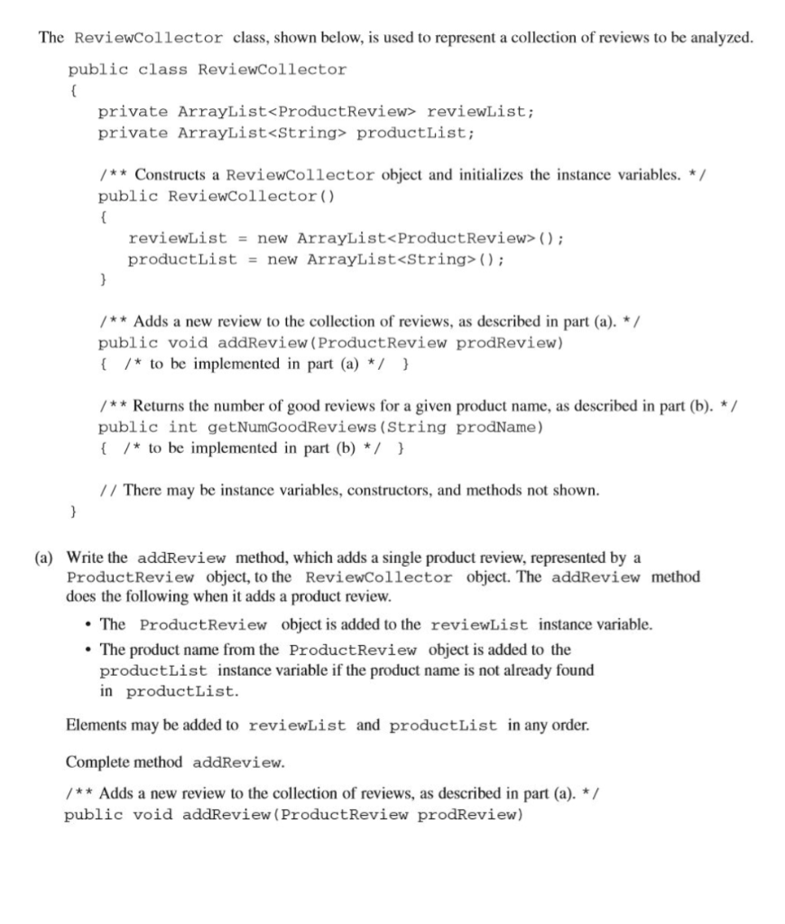 A student plans to analyze product reviews found on a | Chegg.com