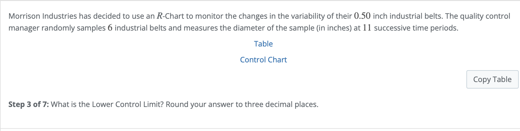 Solved Morrison Industries has decided to use an R-Chart to | Chegg.com