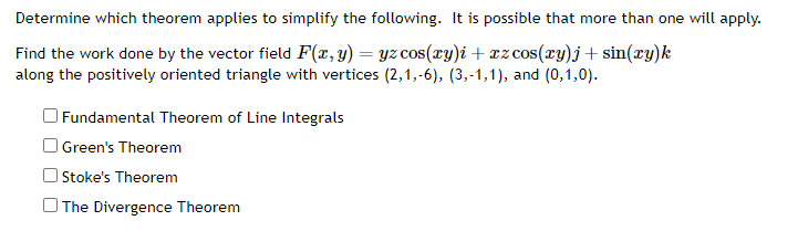 Solved Determine which theorem applies to simplify the | Chegg.com