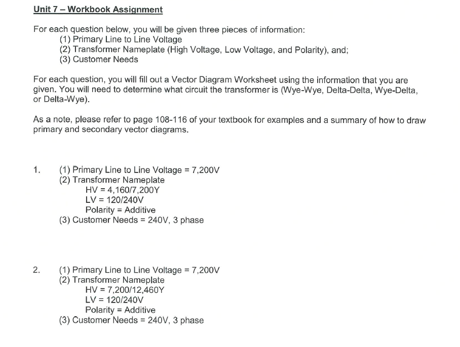 Solved Unit 7 - ﻿Workbook AssignmentFor each question below, | Chegg.com