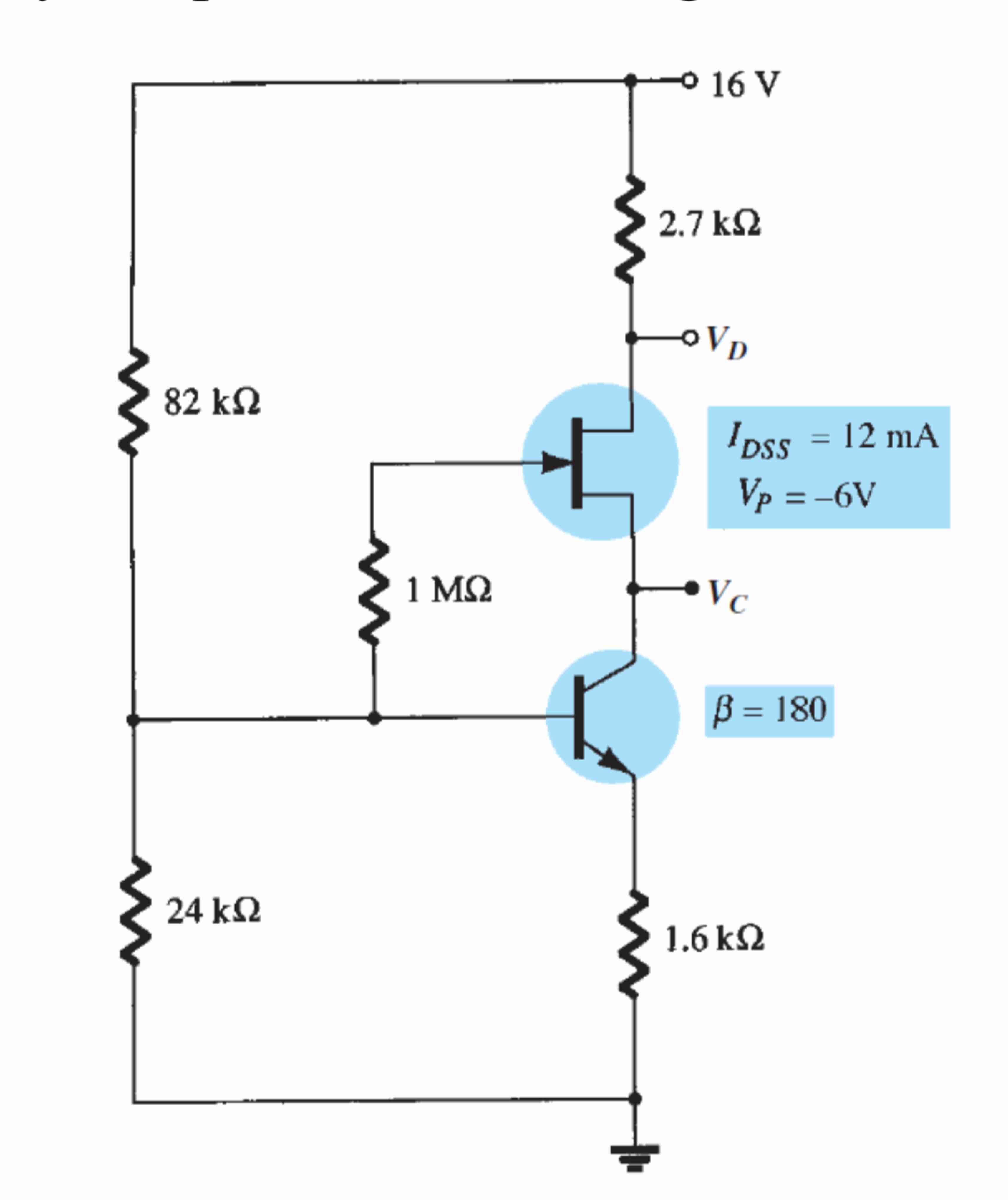 Solved Determine los niveles VD y VC para la red de la | Chegg.com