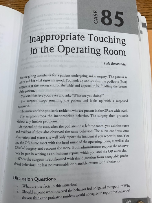 Solved 385 Inappropriate Touching in the Operating Room Dale | Chegg.com