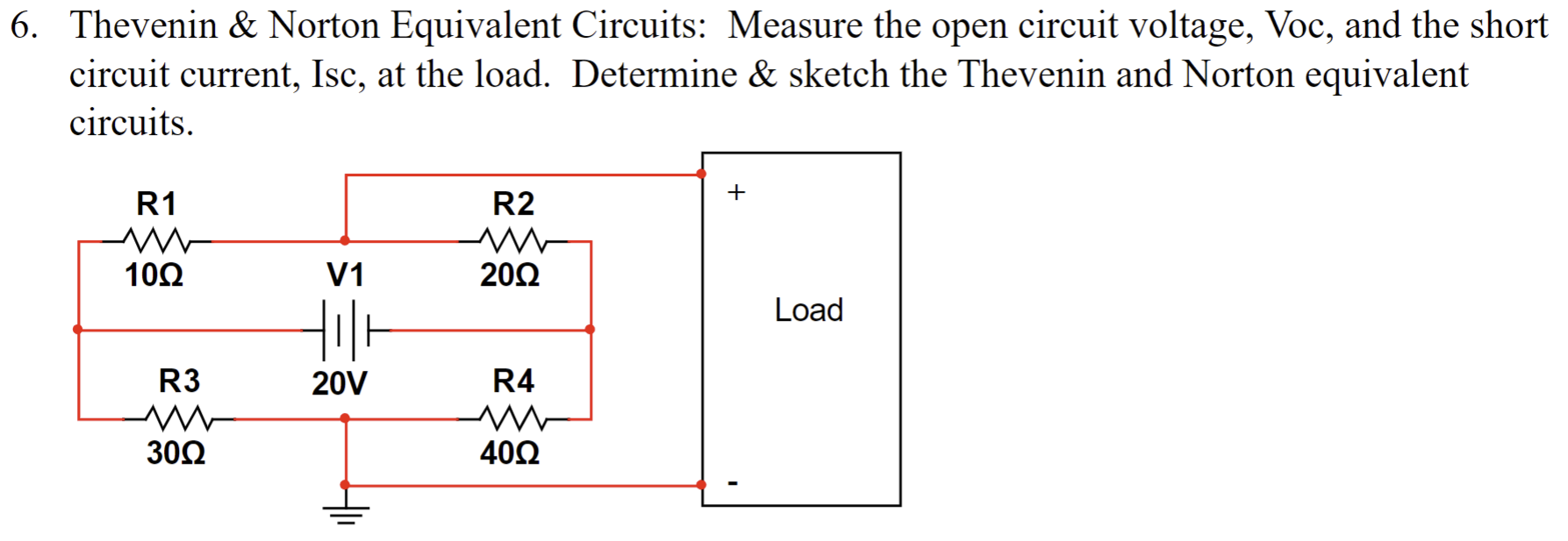 Solved Thevenin & Norton Equivalent Circuits: Measure the | Chegg.com