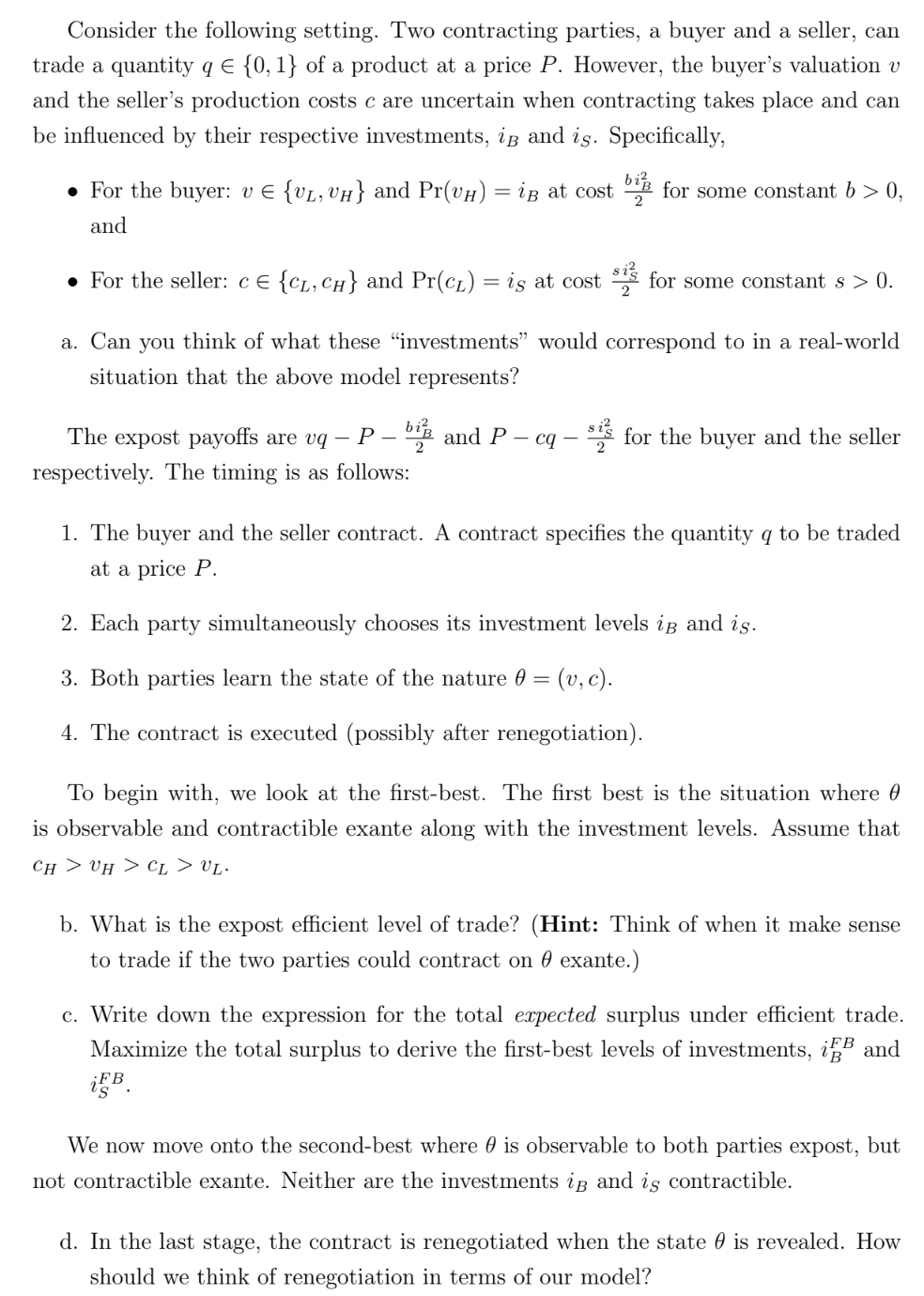 Solved Consider the following setting. Two contracting | Chegg.com