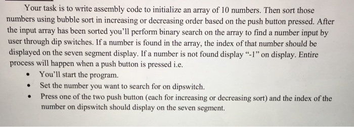 Solved Your task is to write assembly code to initialize an | Chegg.com