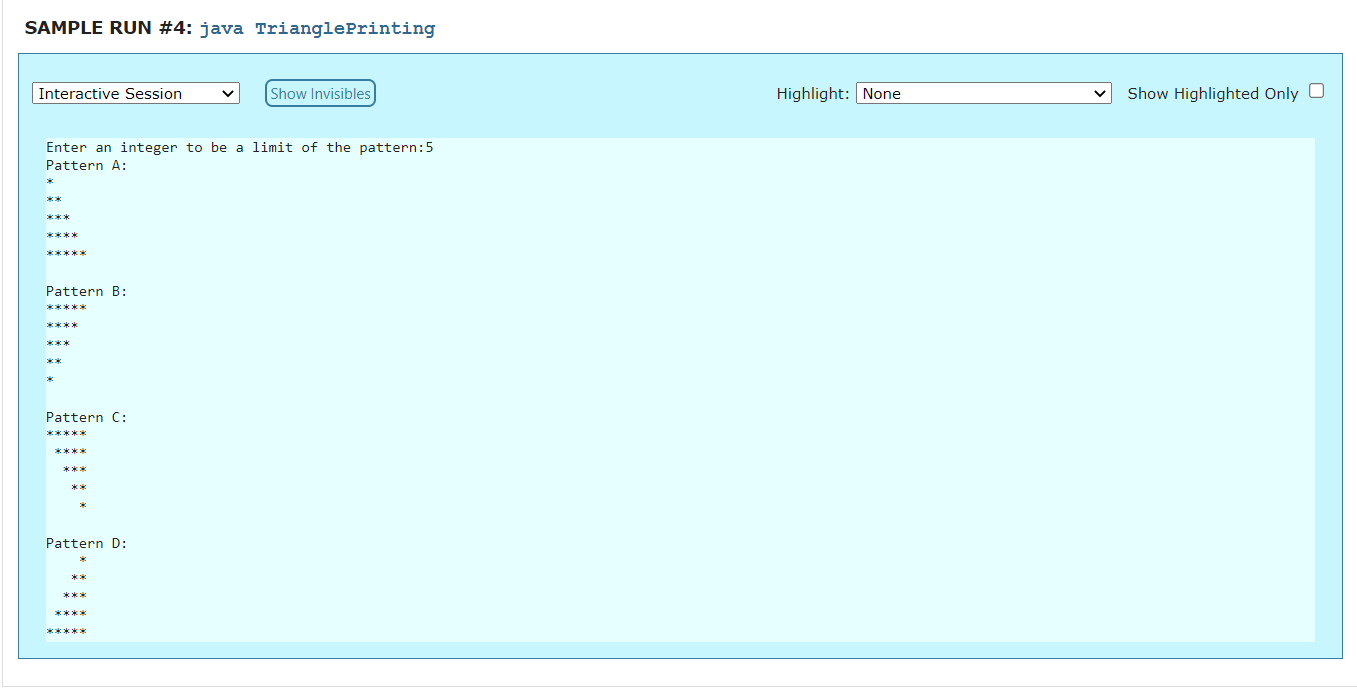 Solved 5-15) (Triangle Printing Program) Write an | Chegg.com