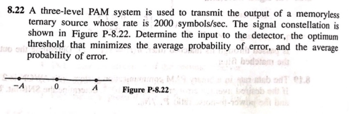 Solved 8.22 A three-level PAM system is used to transmit the | Chegg.com