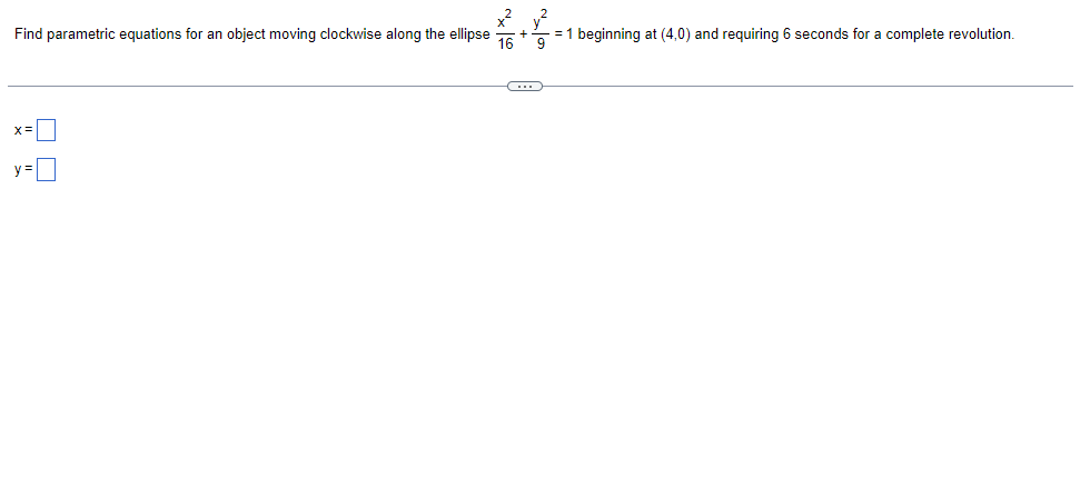 Solved +² Find parametric equations for an object moving | Chegg.com