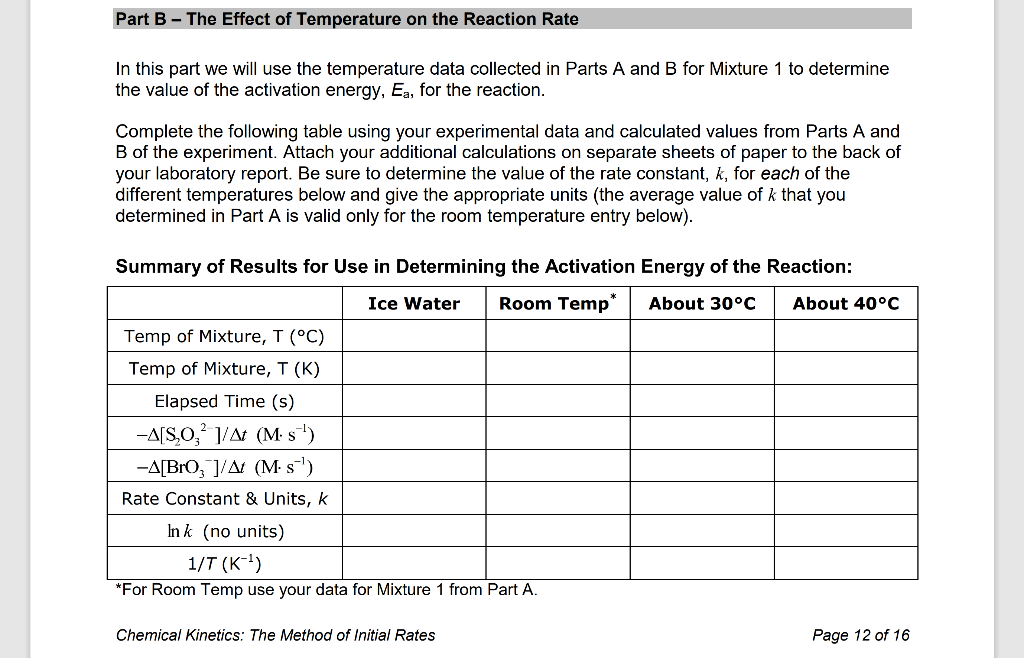 Units Value of Ea: of Ea: mu Units Value of A: of A: | Chegg.com