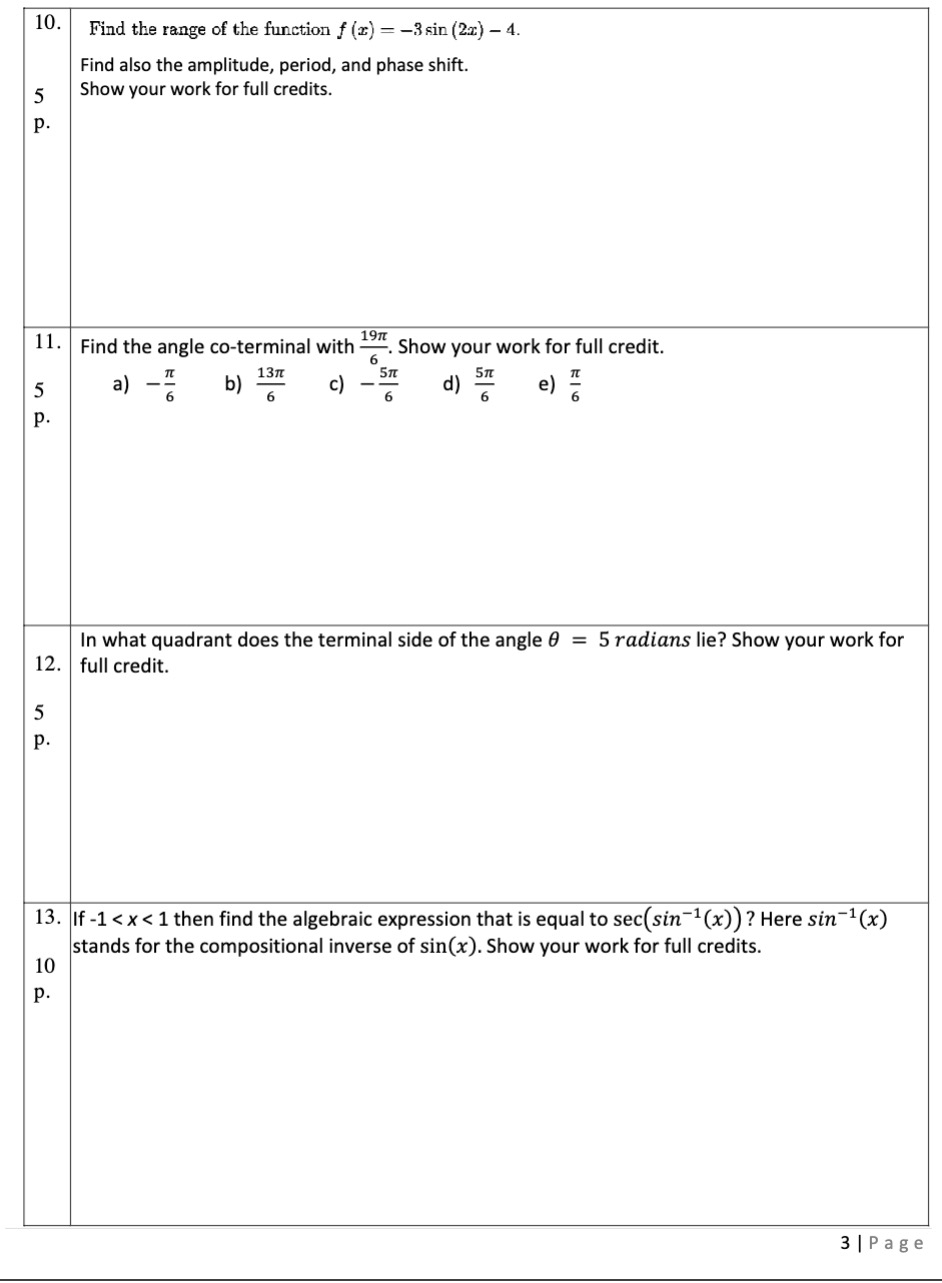 Solved 10. Find the range of the function f(x)=−3sin(2x)−4. | Chegg.com