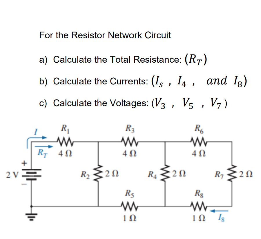 Solved For the Resistor Network Circuit a) Calculate the | Chegg.com