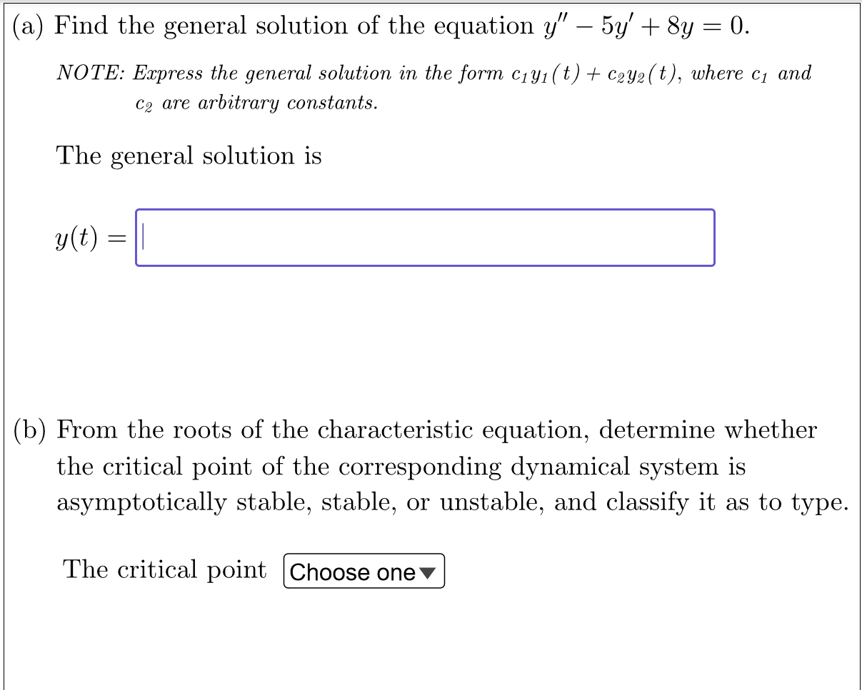 Solved (a) Find the general solution of the equation | Chegg.com