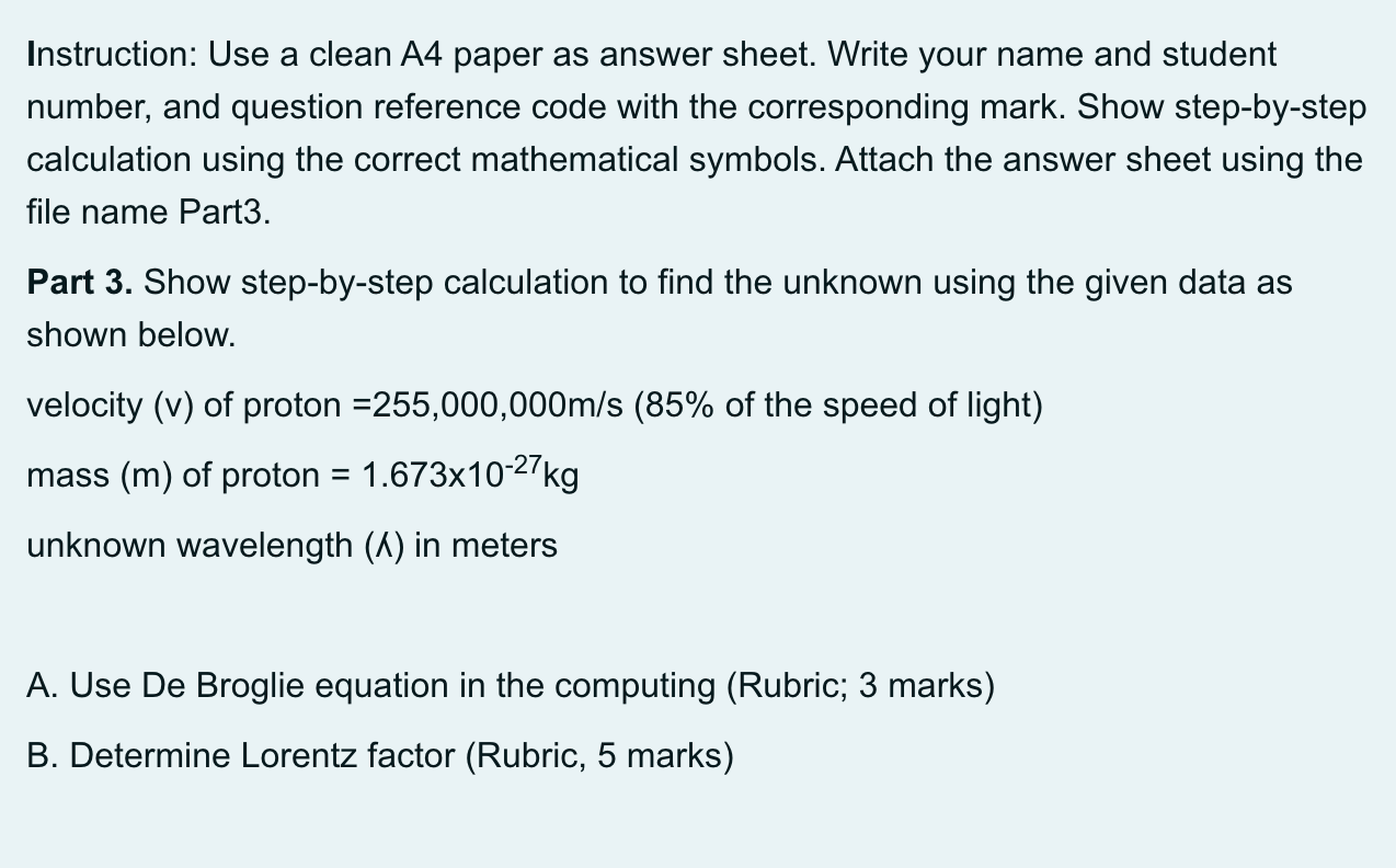 Solved Instruction: Use a clean A4 paper as answer sheet. | Chegg.com