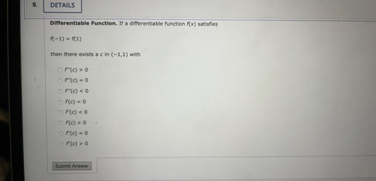 Solved Differentiable Function If A Differentiable Function