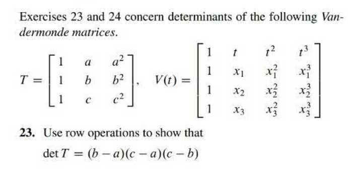 Solved Exercises 23 and 24 concern determinants of the | Chegg.com