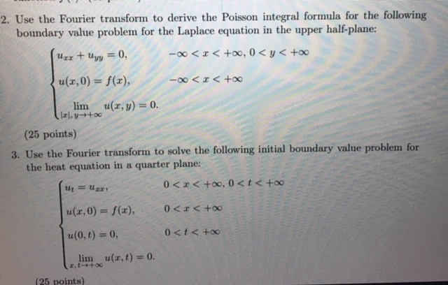 Solved 2. Use the Fourier transform to derive the Poisson | Chegg.com