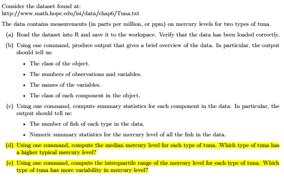 Solved R Programming For D And E Just Using Apply