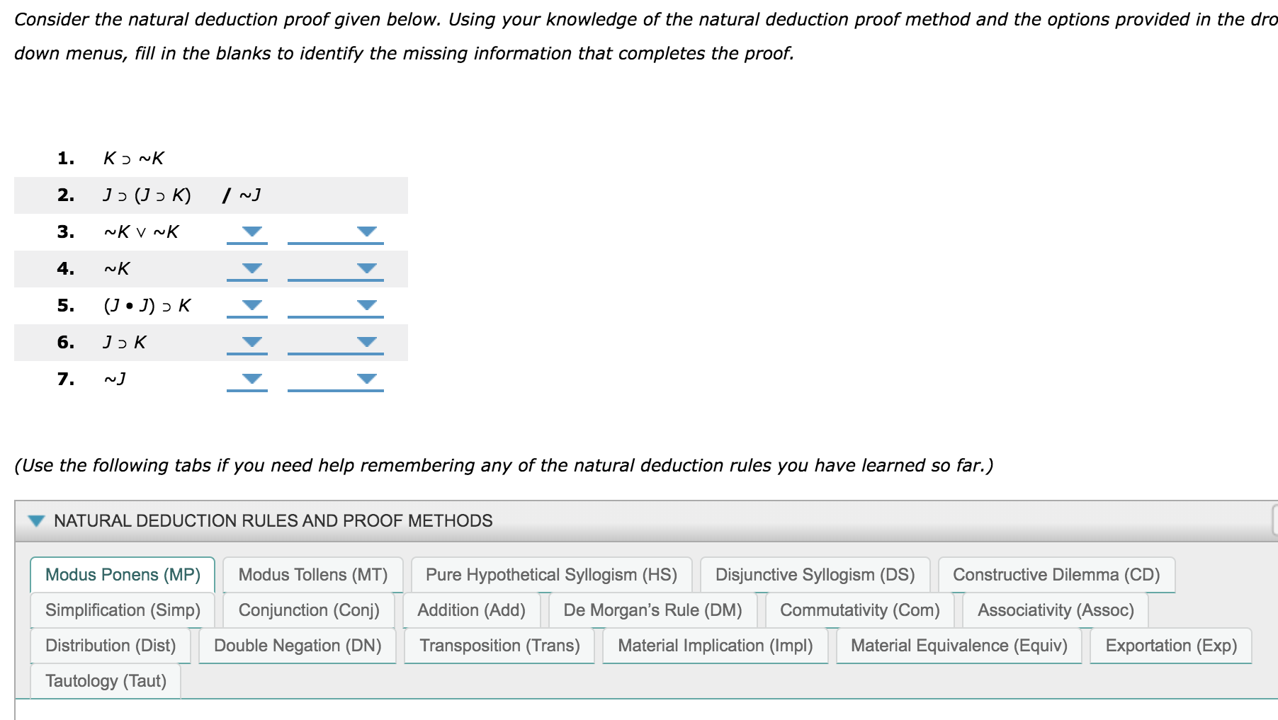 Solved Consider the natural deduction proof given below. | Chegg.com
