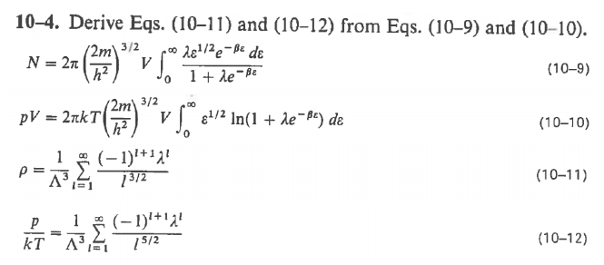 Solved Where Λ is the thermal de Broglie wavelength, p is | Chegg.com