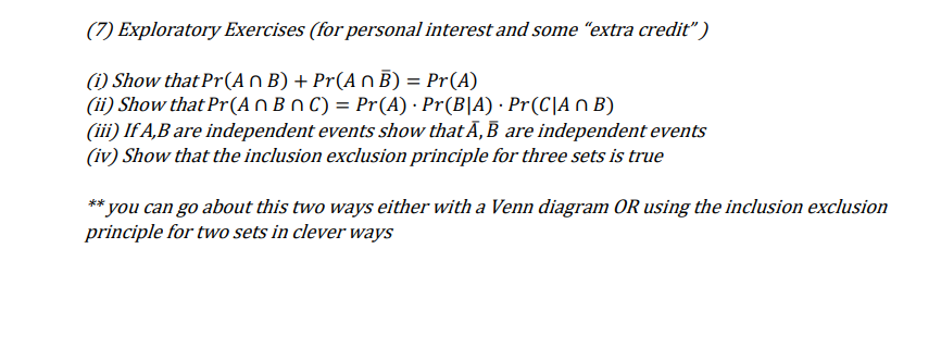 Solved (7) Exploratory Exercises (for personal interest and | Chegg.com