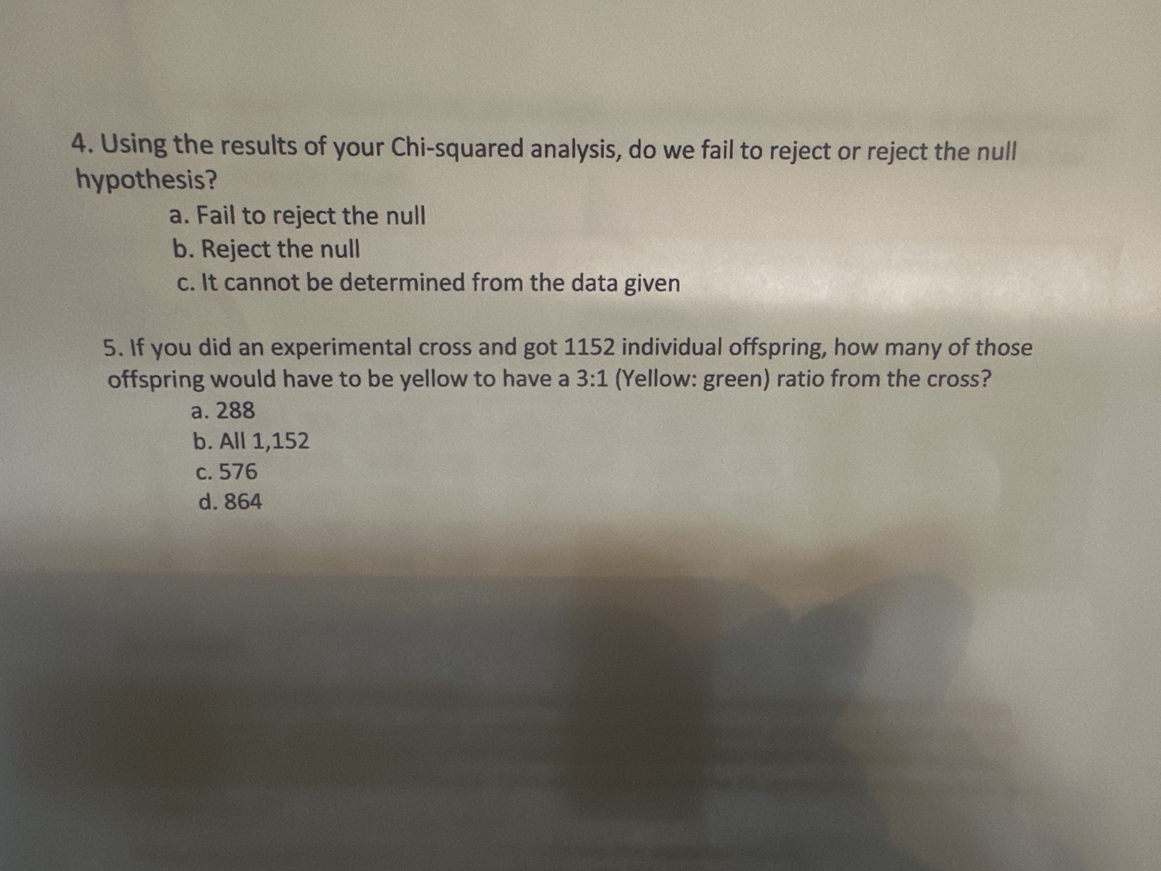 Solved 4. Using the results of your Chi-squared analysis, do | Chegg.com