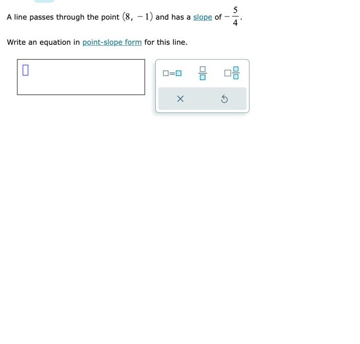 Solved A line passes through the point (8,−1) and has a | Chegg.com