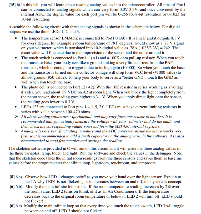 [15] 6) In this lab, you will learn about reading | Chegg.com