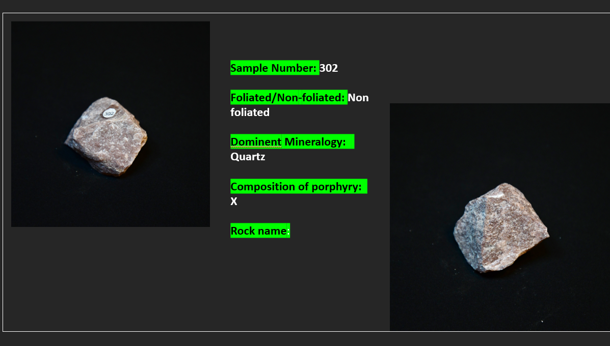 Solved Identification of metamorphic rocks Take out the | Chegg.com