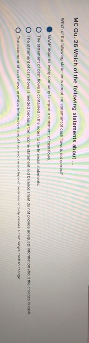 Solved MC Qu. 26 Which of the following statements about | Chegg.com Solved MC Qu. 26 Which of the following statements about | Chegg.com