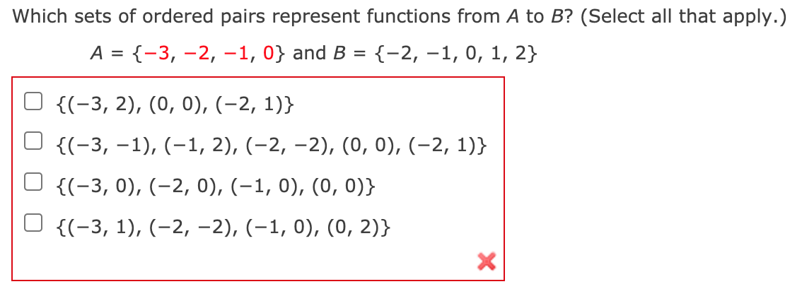 Solved Which sets of ordered pairs represent functions from | Chegg.com