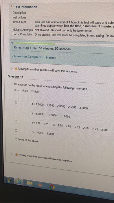 Solved Test Information Description Instructions Timed Test | Chegg.com