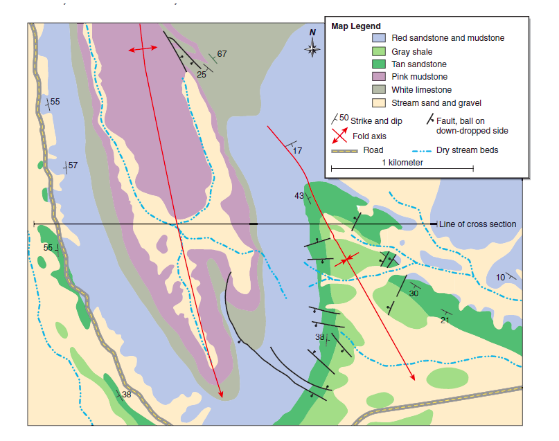 Solved Part A - Geologic Maps: Anticlines and Synclines | Chegg.com
